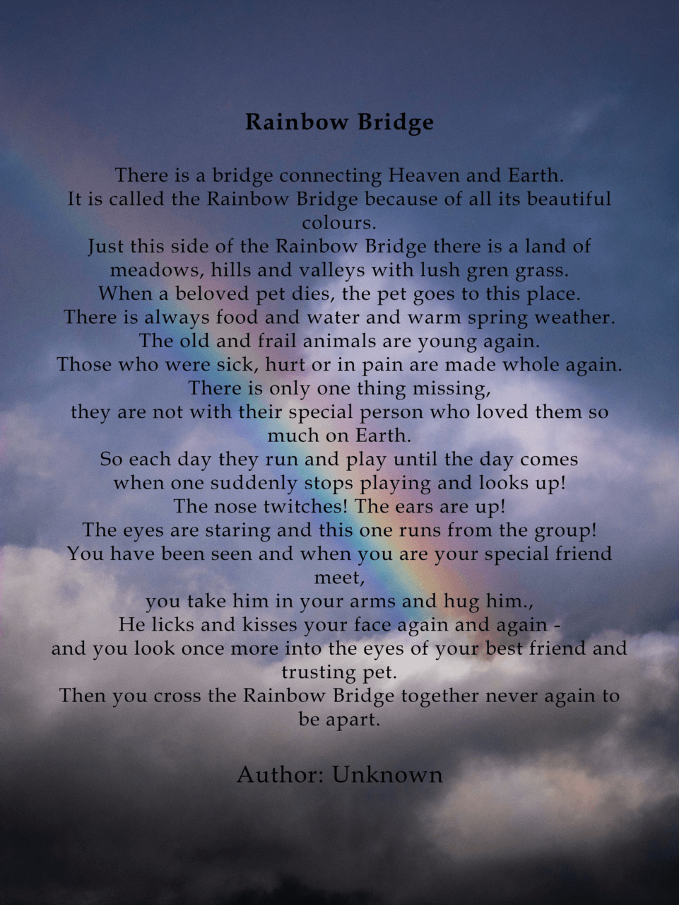 rainbow bridge - Alton Downs Boarding Kennels